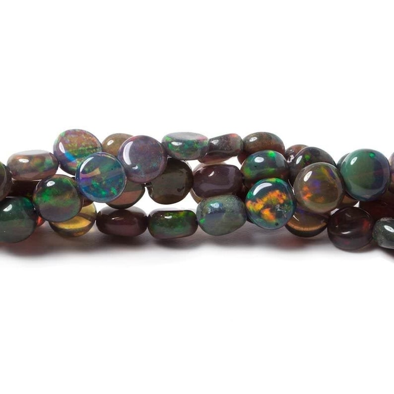 Blue Ethiopian Opal Plain Coin Beads AA Opal African Opal - Etsy