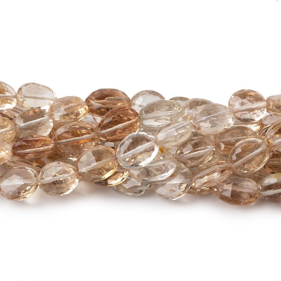 A Grade Faceted Imperial Topaz Oval Beads, A Grade Topaz Beads, White ...
