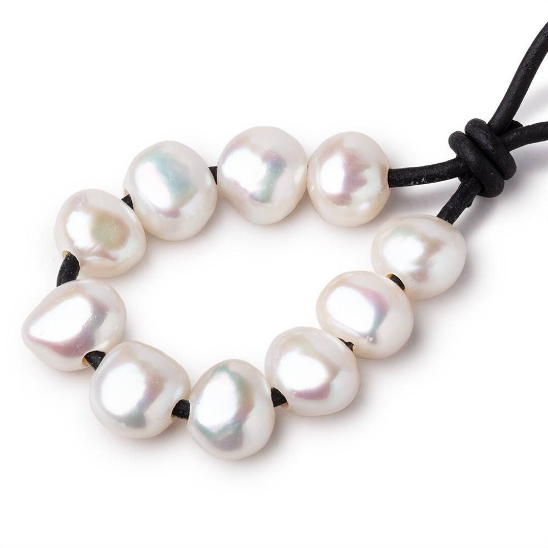 Cream Large Hole Baroque Pearl Set, 2.5mm Drill Hole, Large Hole Pearl ...