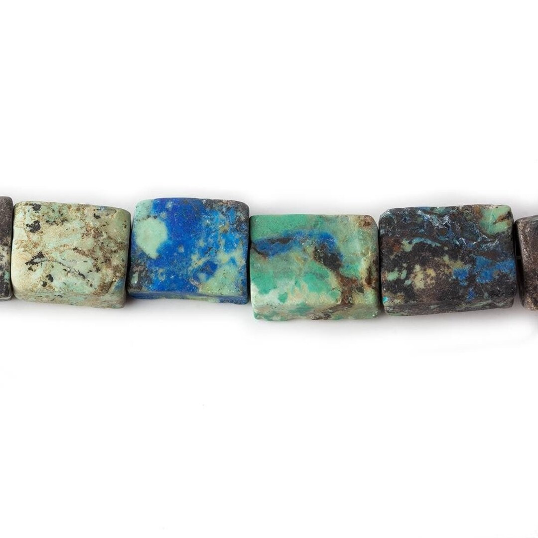Matte Chrysocolla Rectangle Beads, Multi Colored Rectangle Beads ...