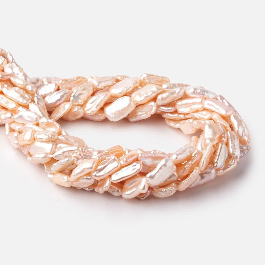 Biwa Pearls, Straight Drilled Peach Biwa Pearls, Freshwater Pearls ...