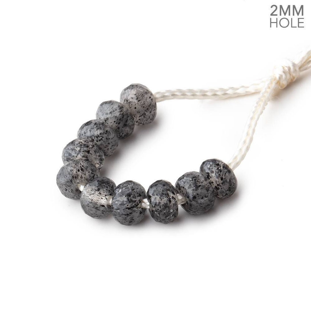 6mm, 8mm Celestial Quartz Faceted Rondelle Beads, Large Drill Hole, 2mm ...