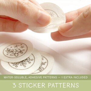 3 Sticky Embroidery Patterns / 25mm or 20mm / Simple Florals / Patterns ...