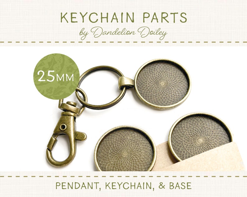 25mm Keychain Pendant Base: Embroidery Parts - Etsy