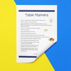 Table Manners Bundle for Kids | Dining Etiquette Game | Manners Cards ...