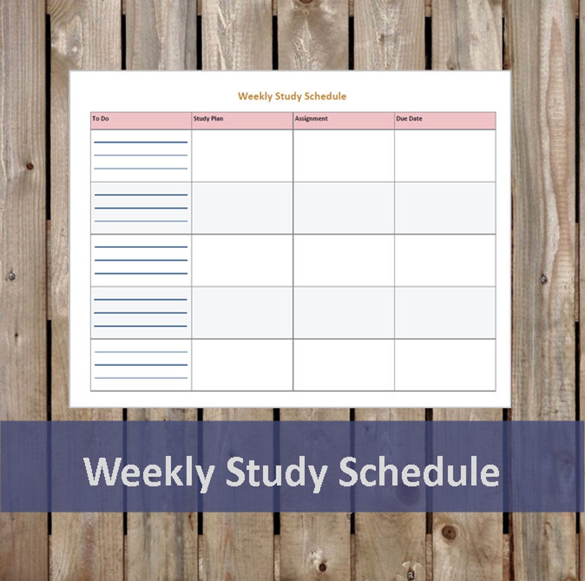 Weekly Study Schedule Printable Set Weekly Revision Timetable Set ...