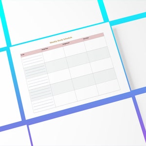 Weekly Study Schedule Printable Set | Weekly Revision Timetable Set ...