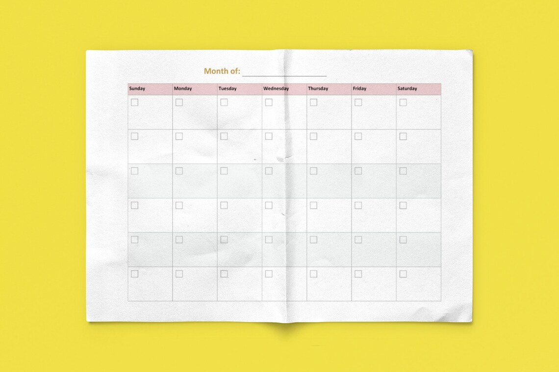 Blank Monthly Calendar - Student Planner - Printable/editable PDF ...