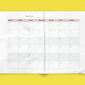 Blank Monthly Calendar - Student Planner - Printable/editable PDF ...