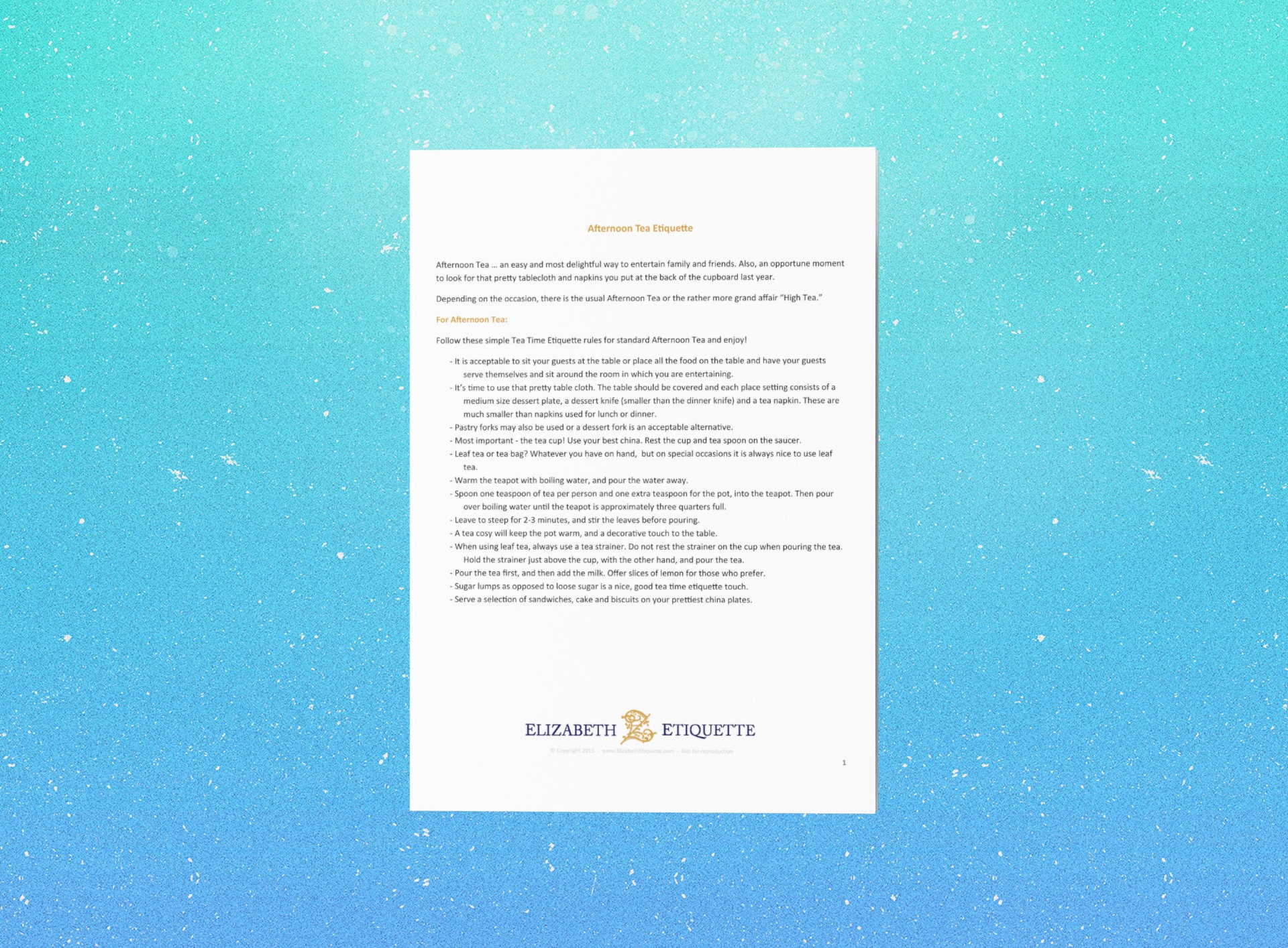 Afternoon Tea & High Tea Etiquette Guide, Tea Drinker, Tea Lovers ...