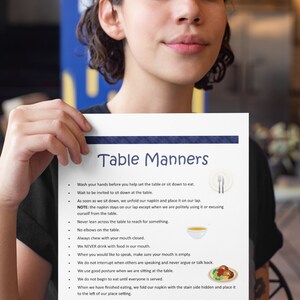 Table Manners Bundle for Kids | Dining Etiquette Game | Manners Cards ...