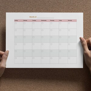 Blank Monthly Calendar - Student Planner - Printable/editable PDF ...