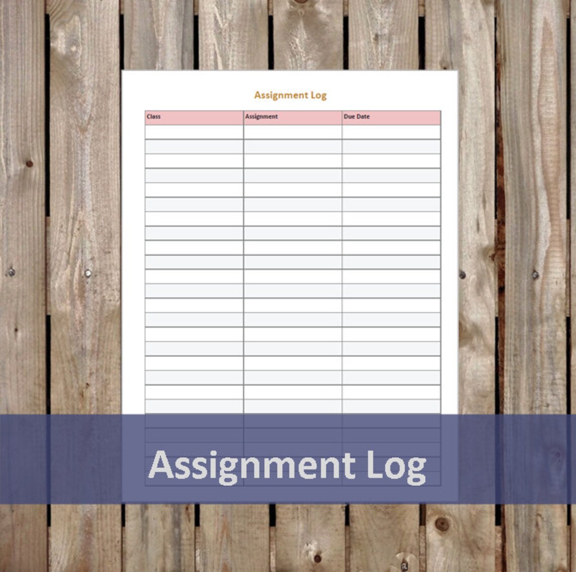 Printable Assignment Log Planner, Homework Assignment Tracker, Academic ...