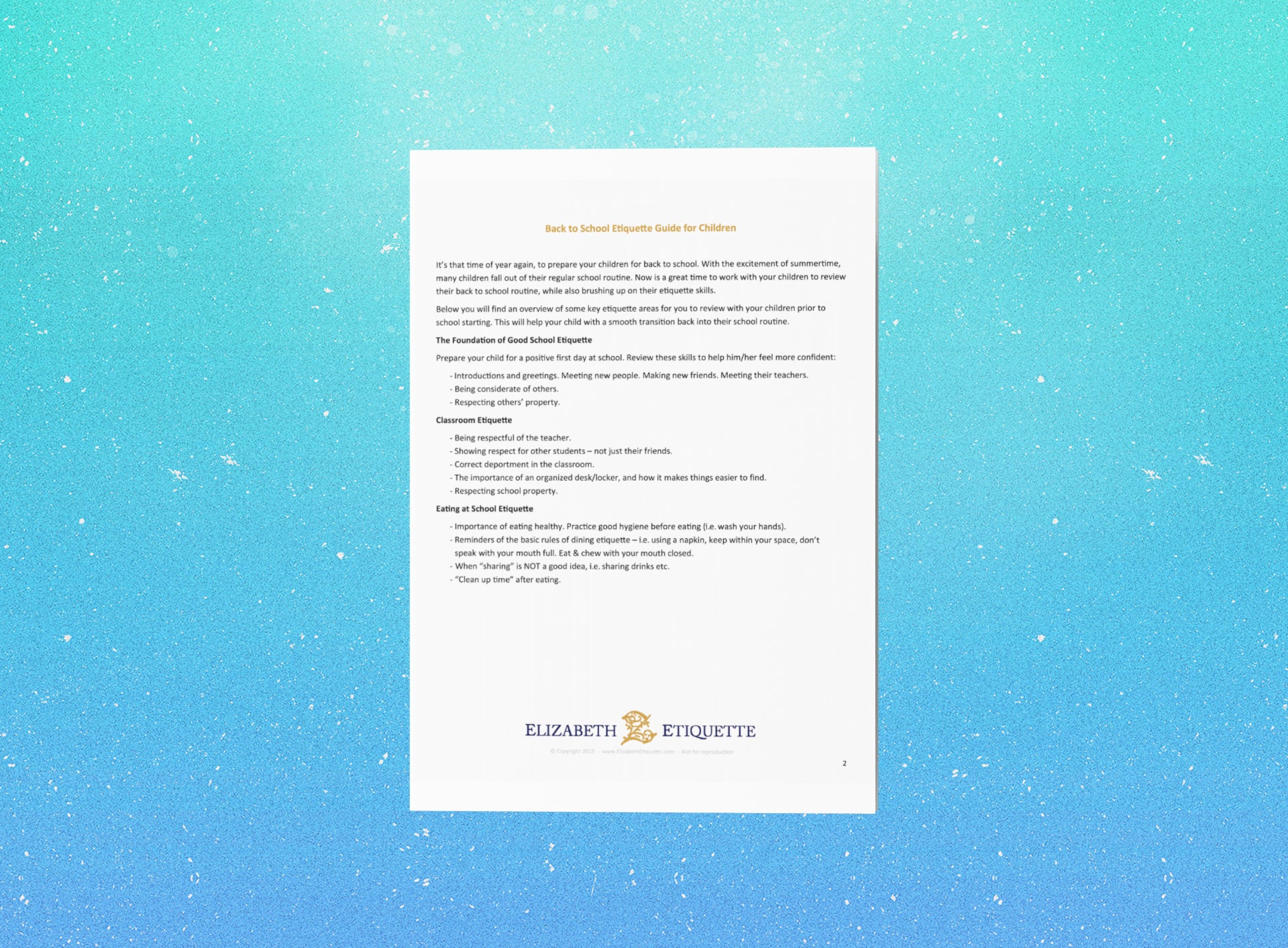 Back to School Etiquette Guide,printable Home School Schedule, Daily ...