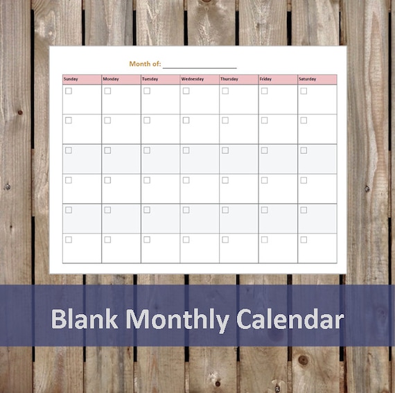 Blank Monthly Calendar Student Planner Printable/editable | Etsy