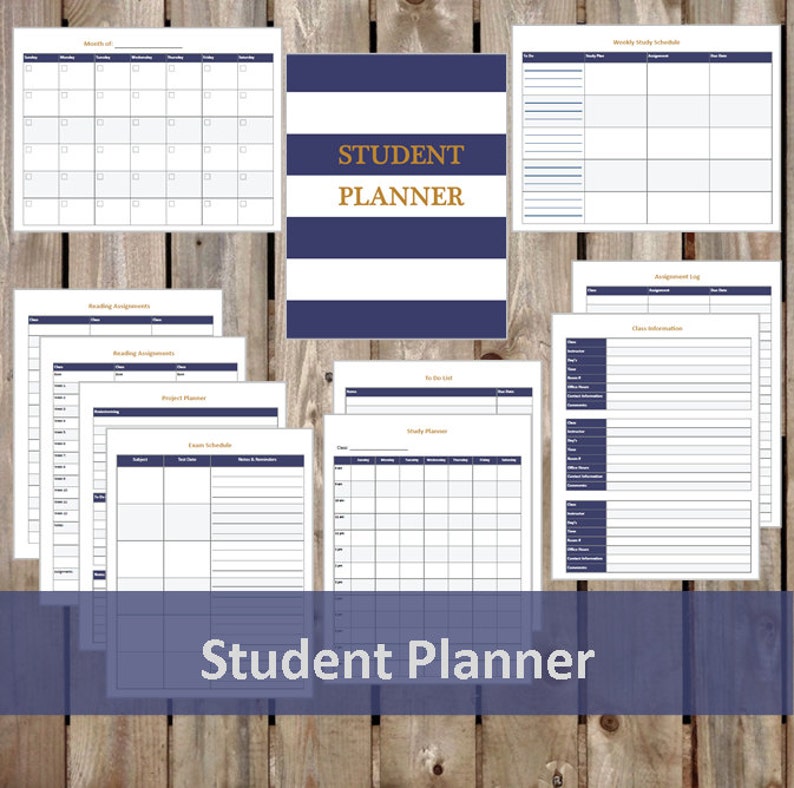 Undated Student Planner - Student Organizer - Student School Planner ...