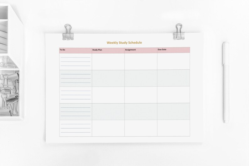 Weekly Study Schedule Printable Set | Weekly Revision Timetable Set ...