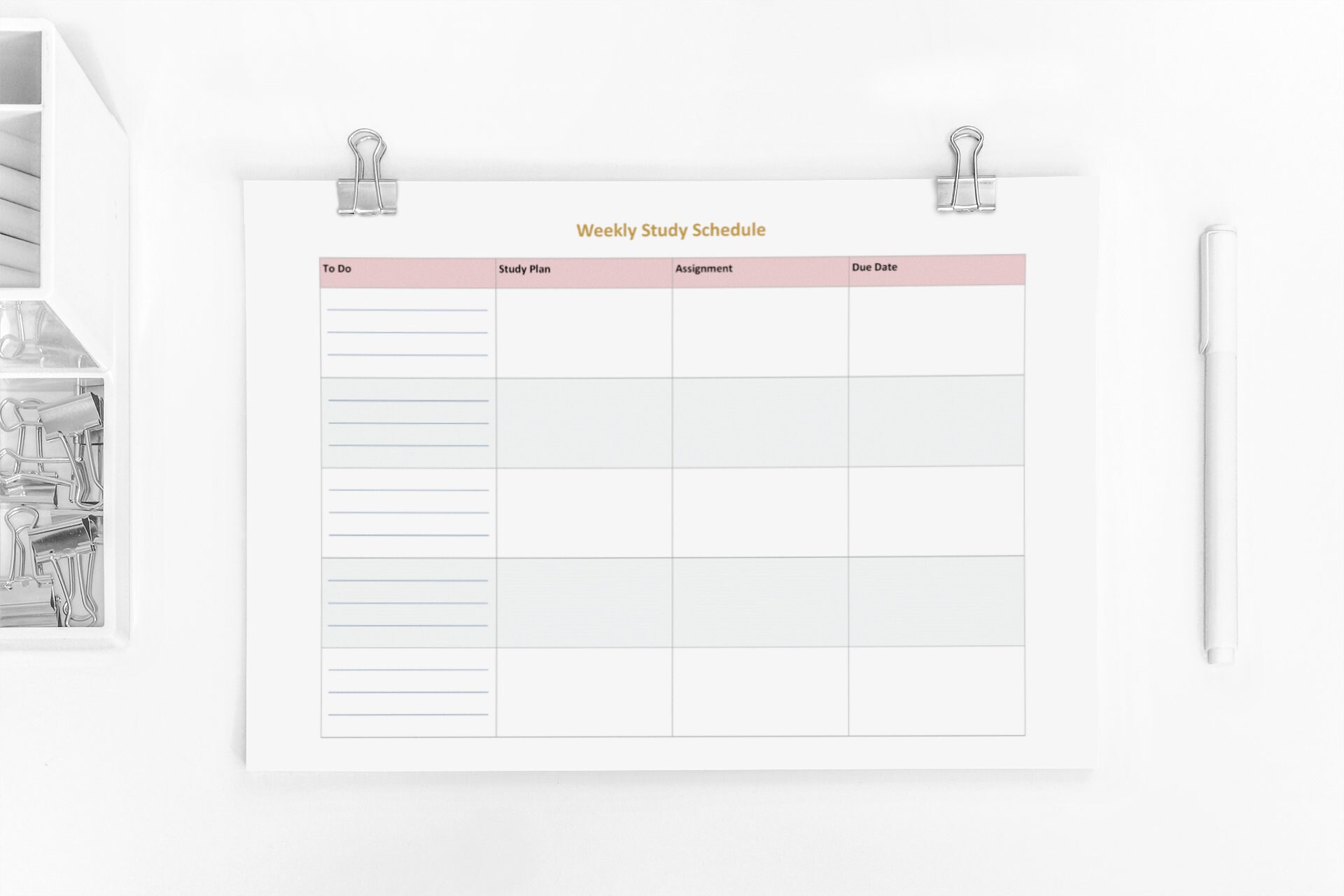 Weekly Study Schedule Printable Set | Weekly Revision Timetable Set ...