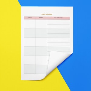Exam Schedule, Printable Study Planner, Print at Home Study Plan ...