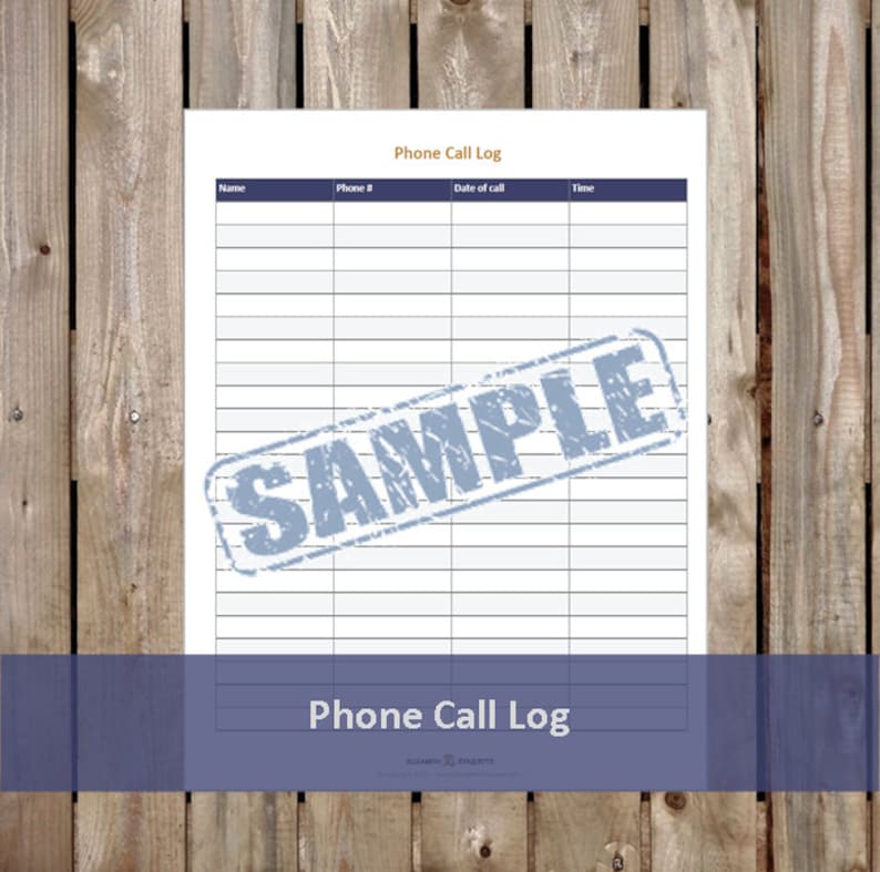 Phone Call Log Printable and Editable PDF Instant Download | Etsy