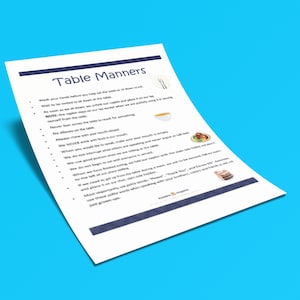 Table Manners Bundle for Kids | Dining Etiquette Game | Manners Cards ...
