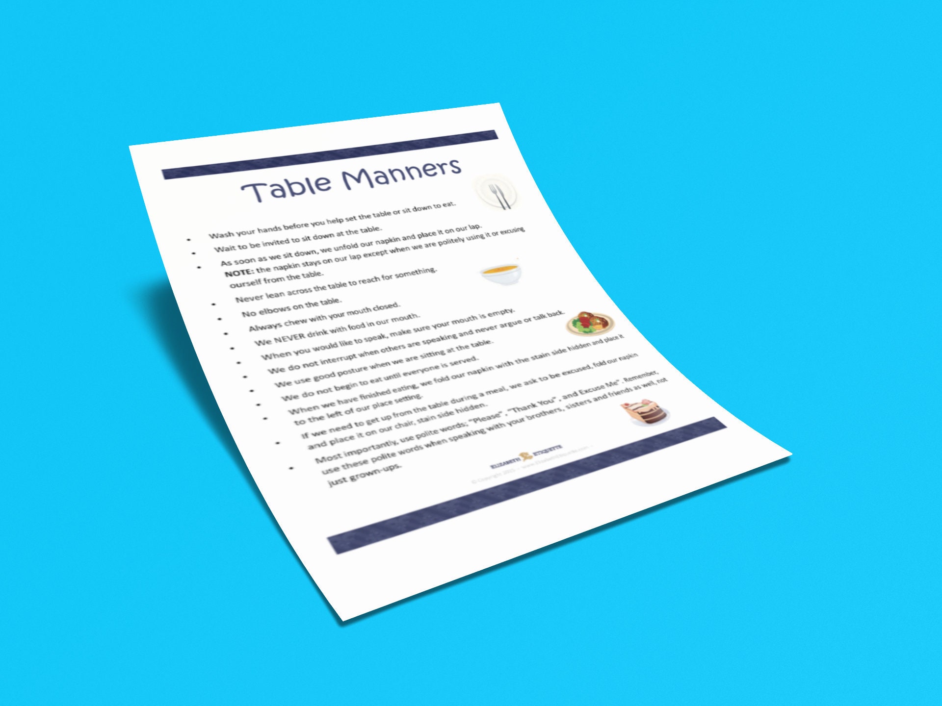 Table Manners Bundle for Kids | Dining Etiquette Game | Manners Cards ...