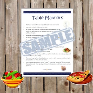 Table Manners Bundle for Kids | Dining Etiquette Game | Manners Cards ...