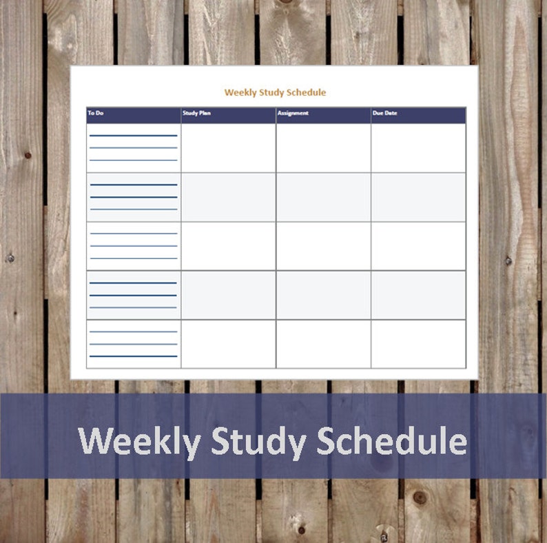 Simple Weekly Study Schedule Printable Set | Weekly Revision Timetable ... Simple Weekly Study Schedule Printable Set | Weekly Revision Timetable ...