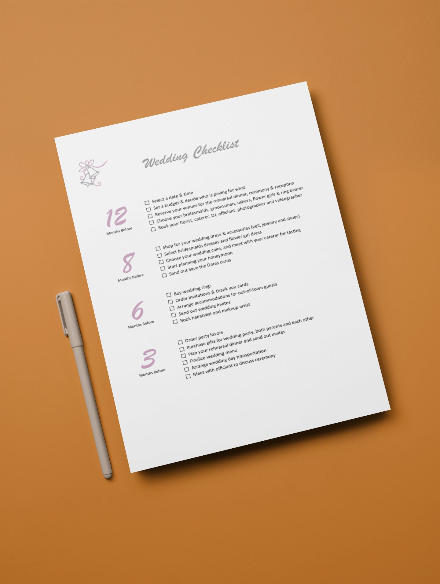 Wedding Plan Printable, Wedding Checklist, the Bride's Wedding Plan To ...