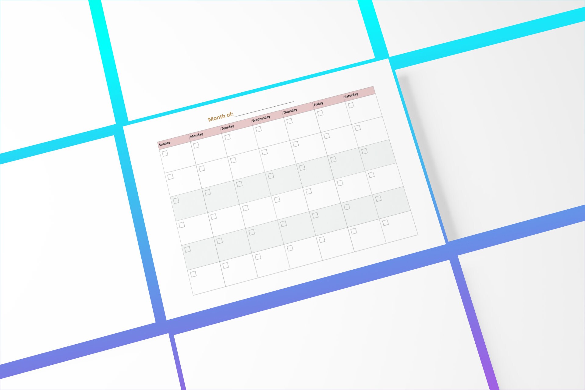Blank Monthly Calendar - Student Planner - Printable/editable PDF ...