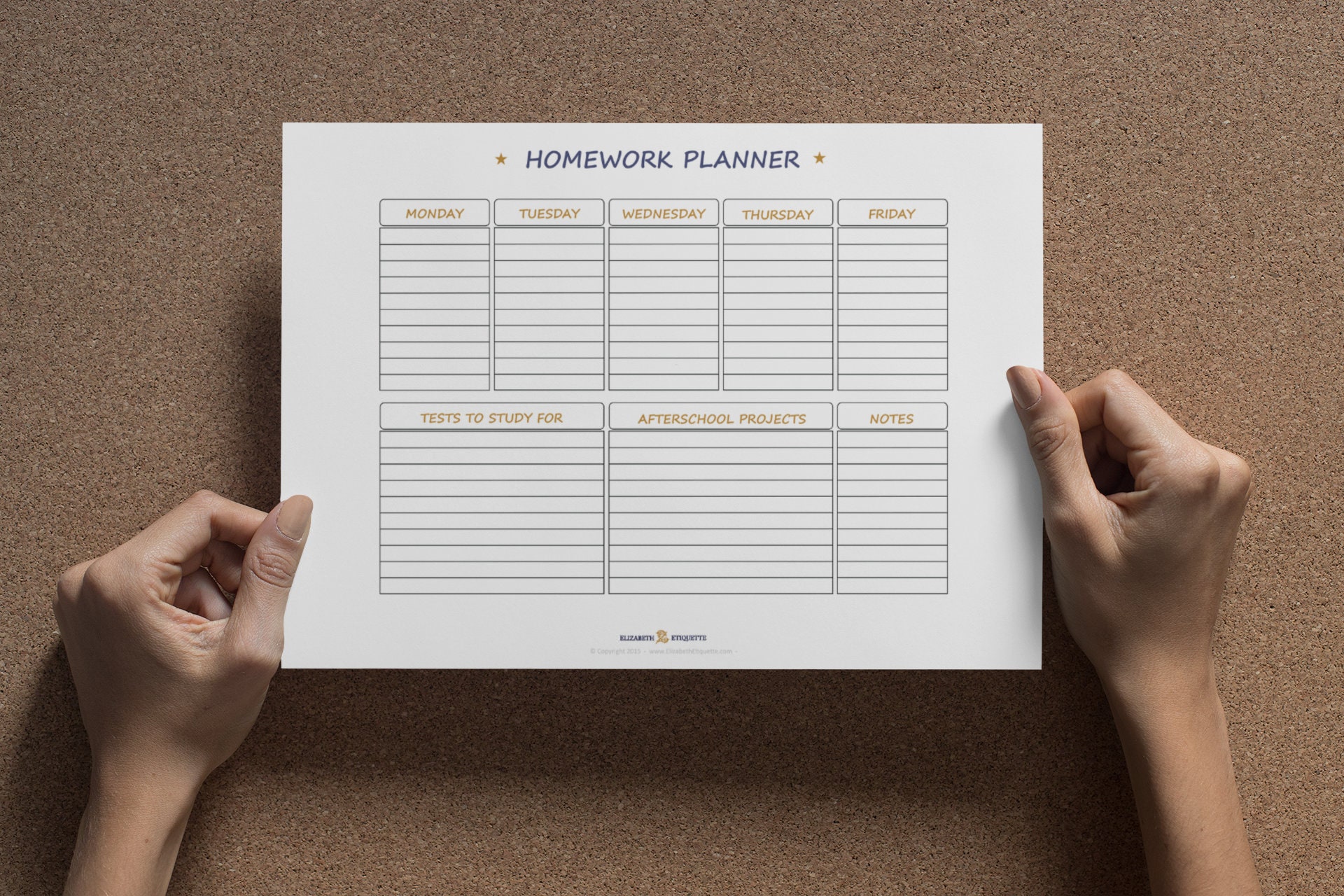 Simple HOMEWORK ORGANIZER , Printable Planner, Weekly Homework Planner ...