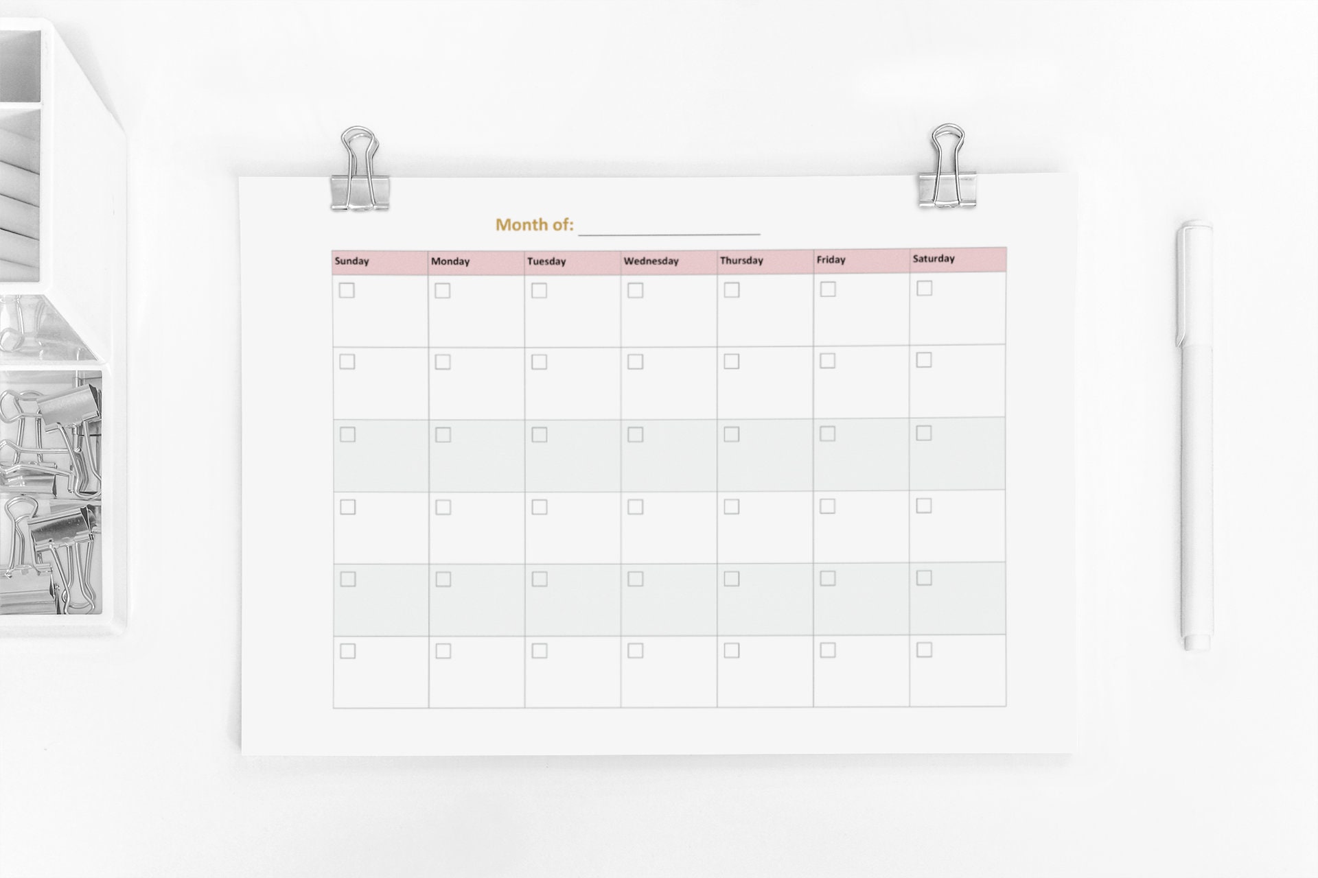 Blank Monthly Calendar - Student Planner - Printable/editable PDF ...