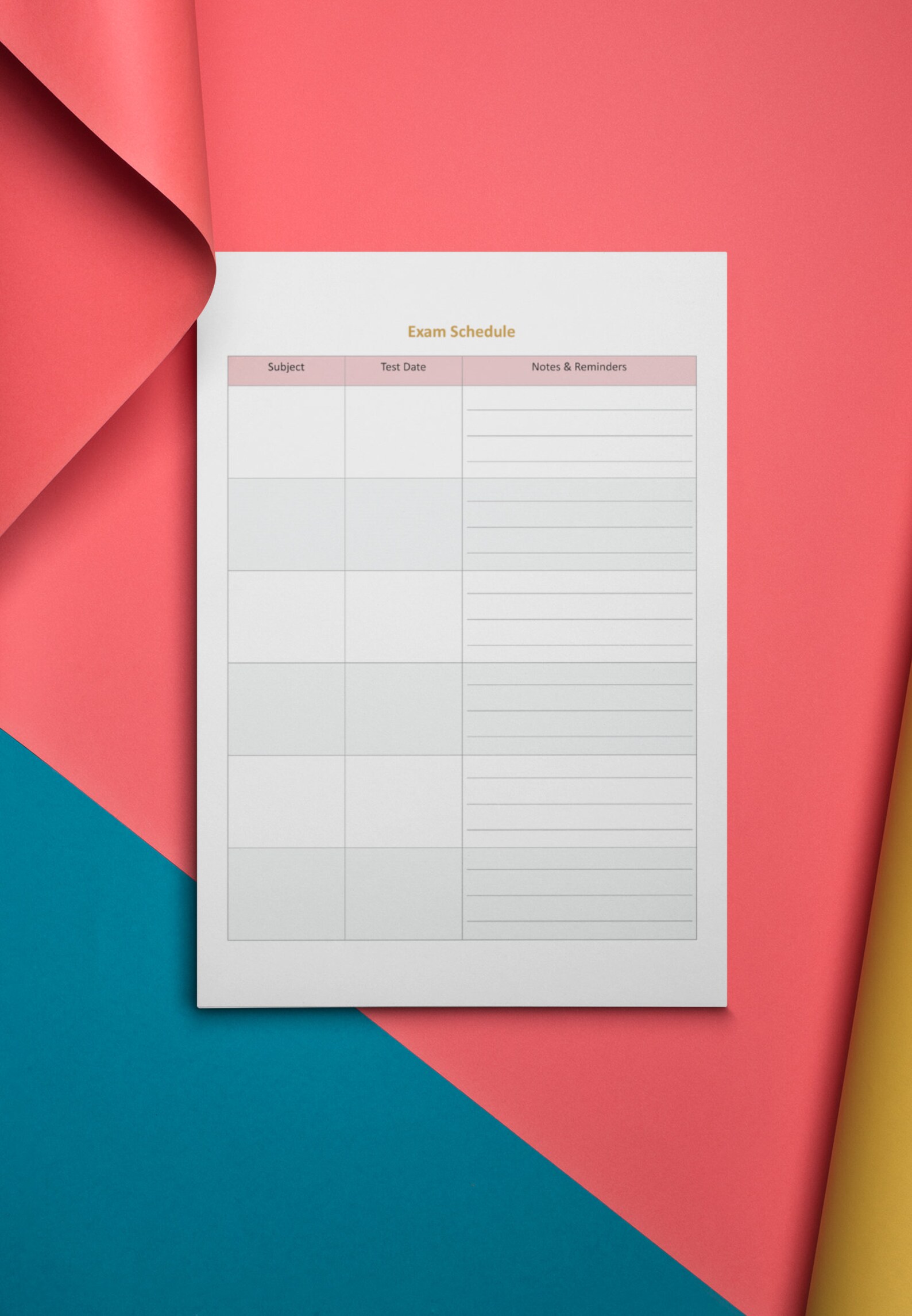Exam Schedule, Printable Study Planner, Print at Home Study Plan ...