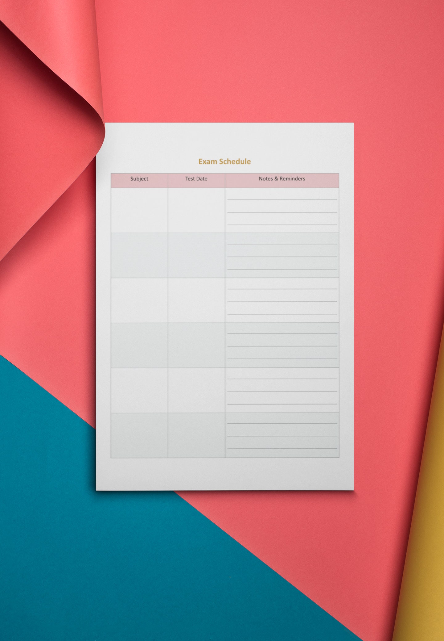 Exam Schedule, Printable Study Planner, Print at Home Study Plan ...