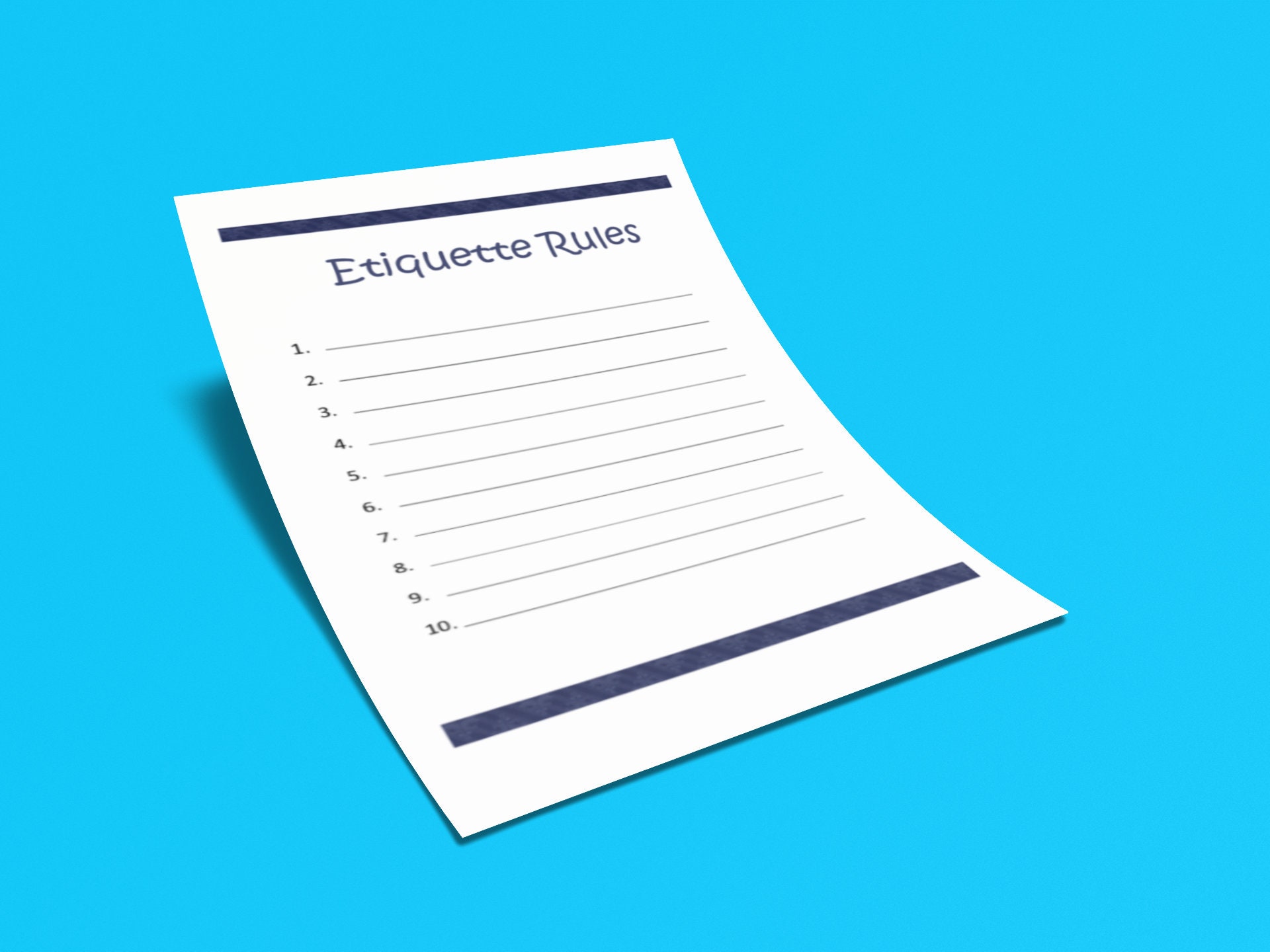 Etiquette Rules Household Etiquette Rules Classroom Etiquette Rules ...