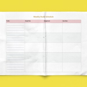 Weekly Study Schedule Printable Set | Weekly Revision Timetable Set ...