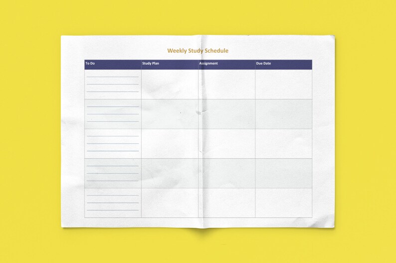 Simple Weekly Study Schedule Printable Set | Weekly Revision Timetable ...