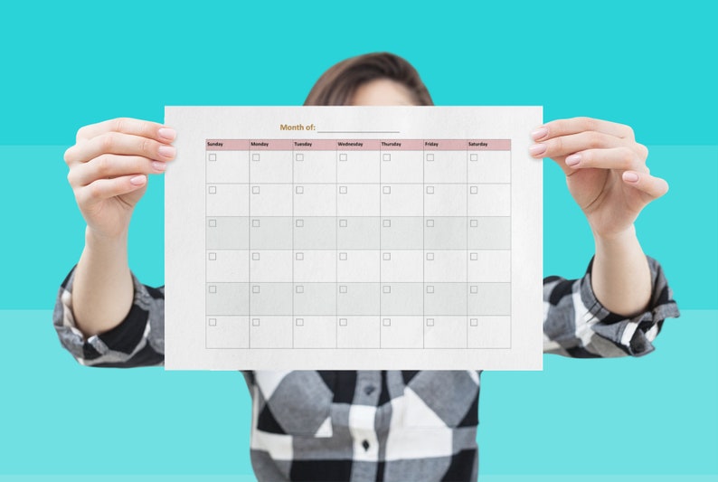 Blank Monthly Calendar - Student Planner - Printable/editable PDF ...