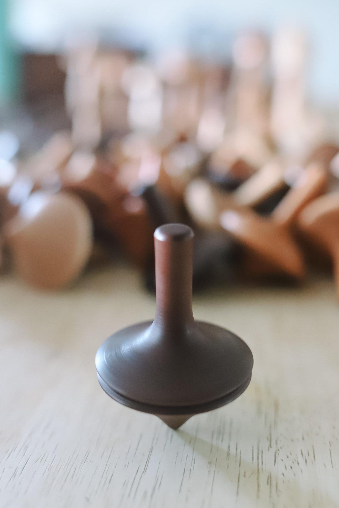 Hardwood Spinner Top, Neutral Toys for Play, Midcentury Modern Style ...