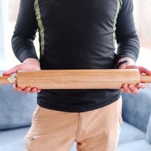 Extra Long Traditional Rolling Pin, Hand-turned Maple Cherry Hardwood ...