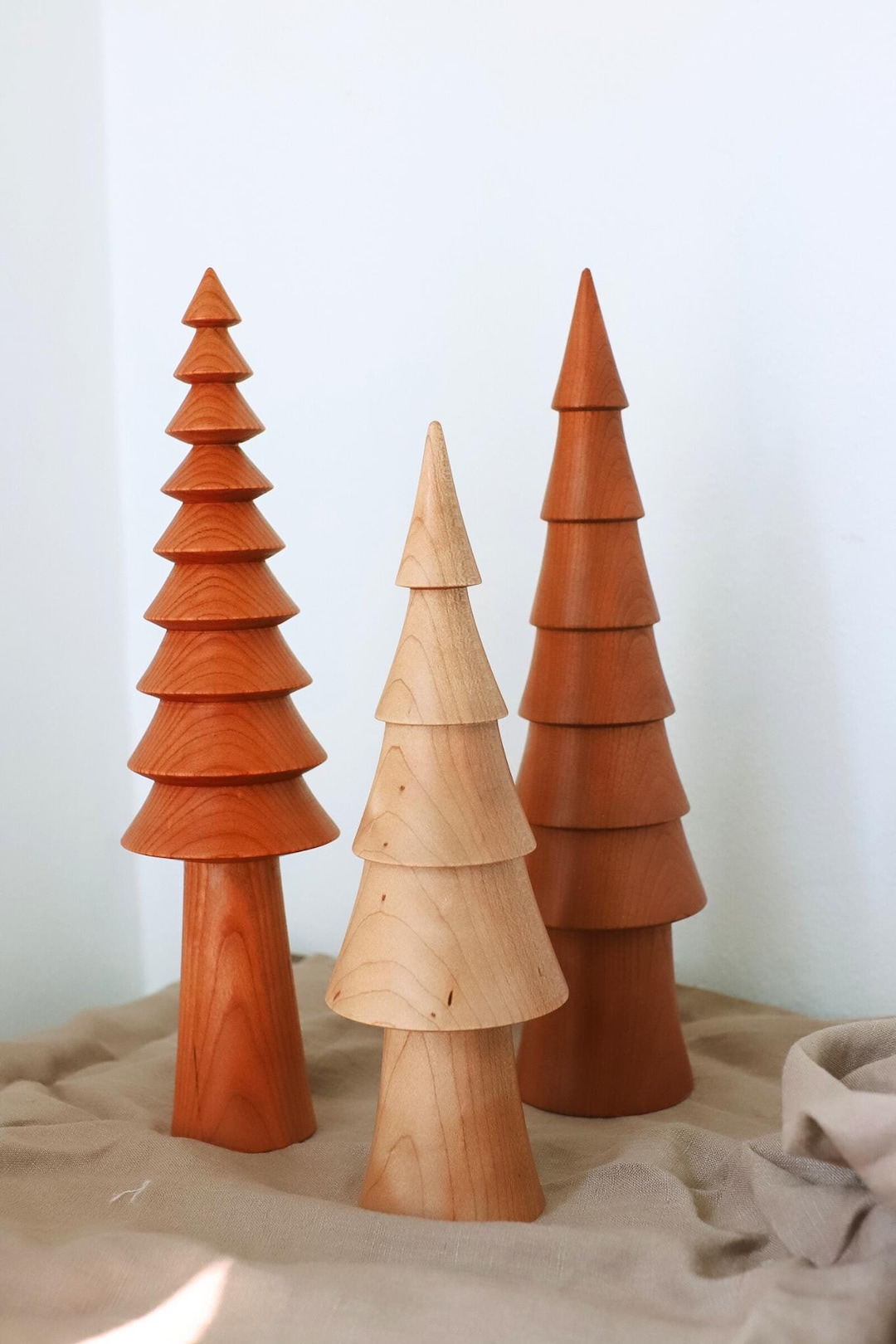 Tabletop Wood-turned Christmas Trees for Handmade Decor for the ...
