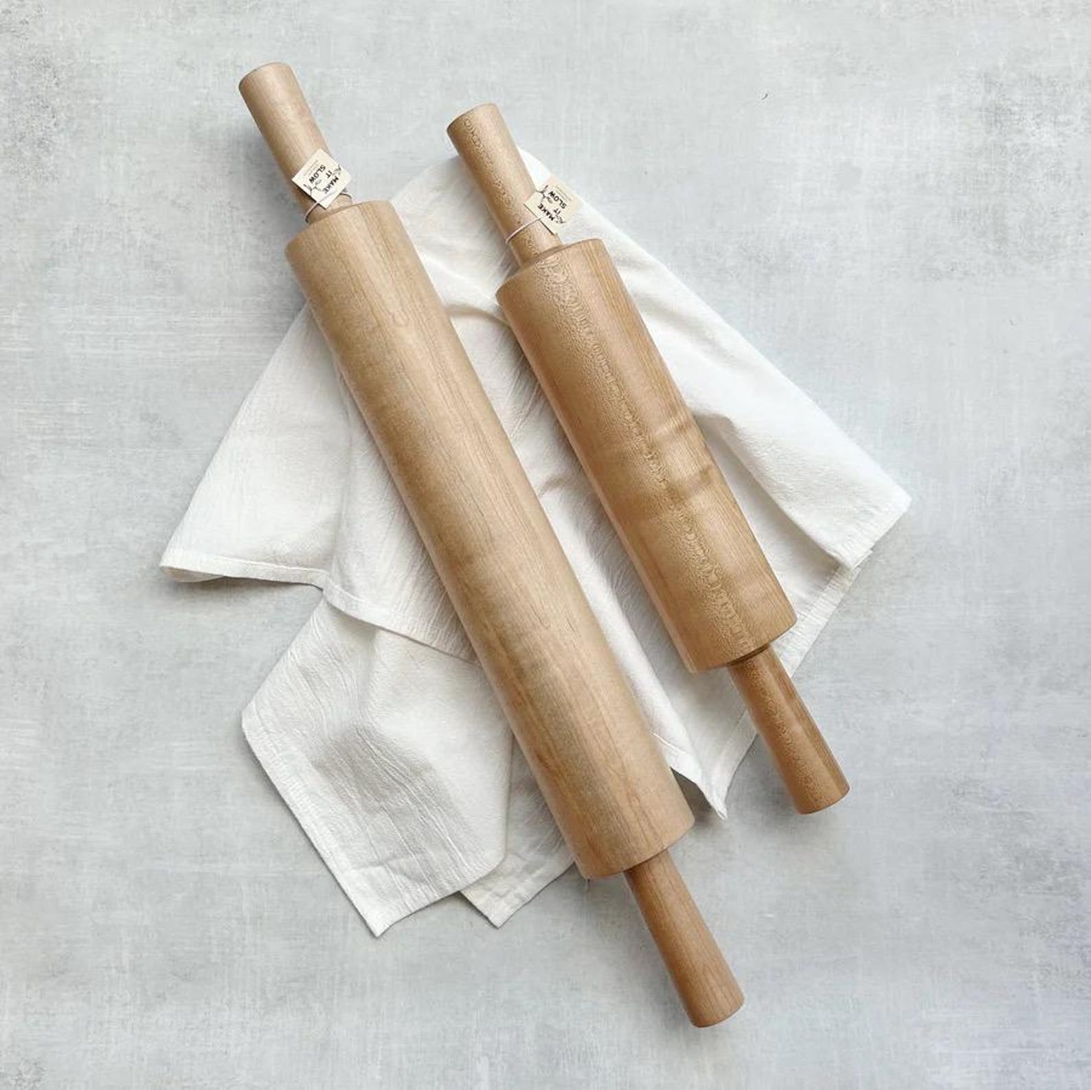Extra Long Traditional Rolling Pin, Hand-turned Maple Cherry Hardwood ...