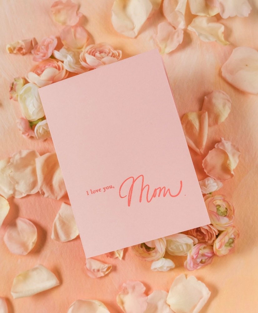 I Love You Mom Greeting Card Mother's Day Isolation - Etsy