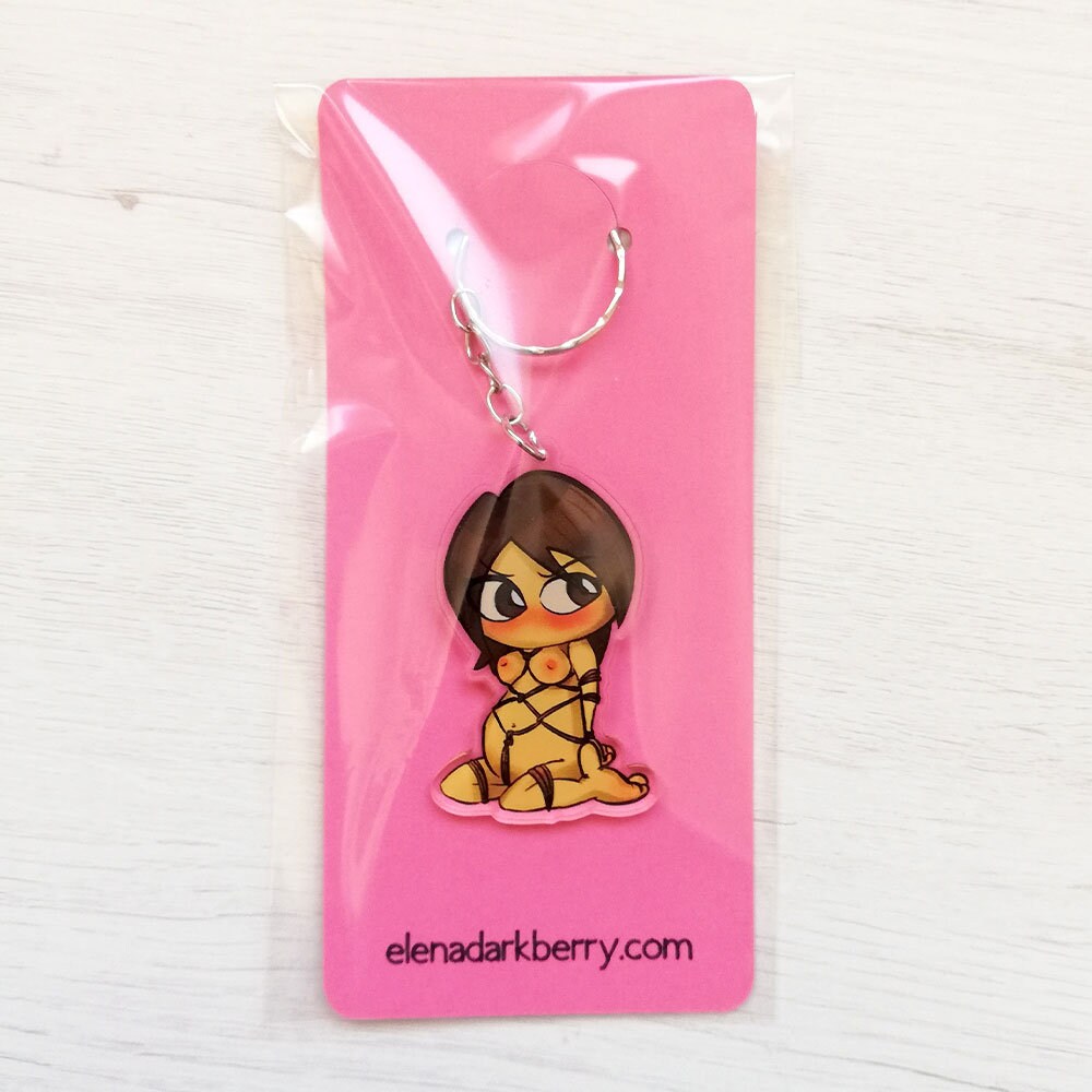 Acrylic Keychain With Chibi Design of Decorative Shibari Style Knots - Etsy