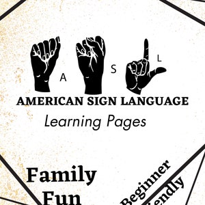 Educational ASL, American, Sign, Language, Workbook, Wall, Art, Office ...
