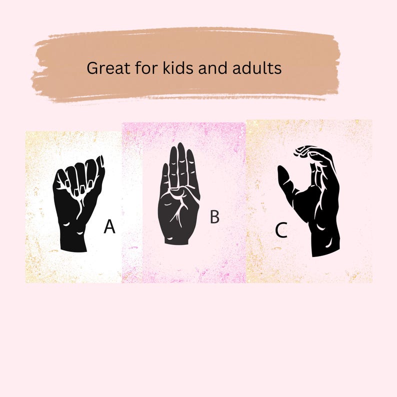 Educational ASL, American, Sign, Language, Workbook, Wall, Art, Office ...