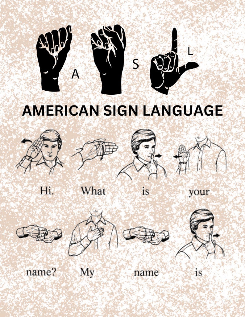 ASL, American, Sign, Language, Workpages, Wall, Art, Office, Family ...
