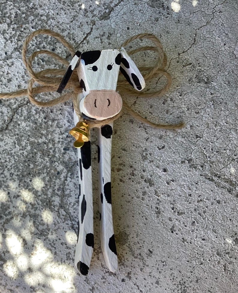Pinspot Cute Cow Clothespin Craft - Etsy