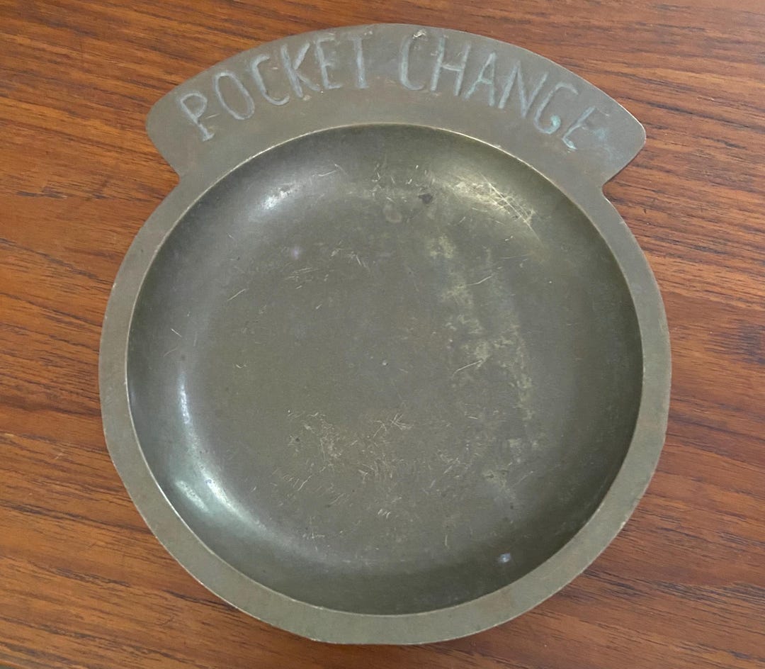 Vintage MCM Brass Pocket Change Holder. Large Size 7by 6 Inches. Great ...