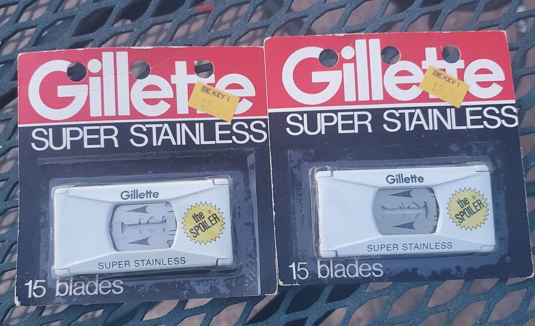 Vintage NOS Gillette Super Stainless Blades. Two Packs of 15. A Total ...